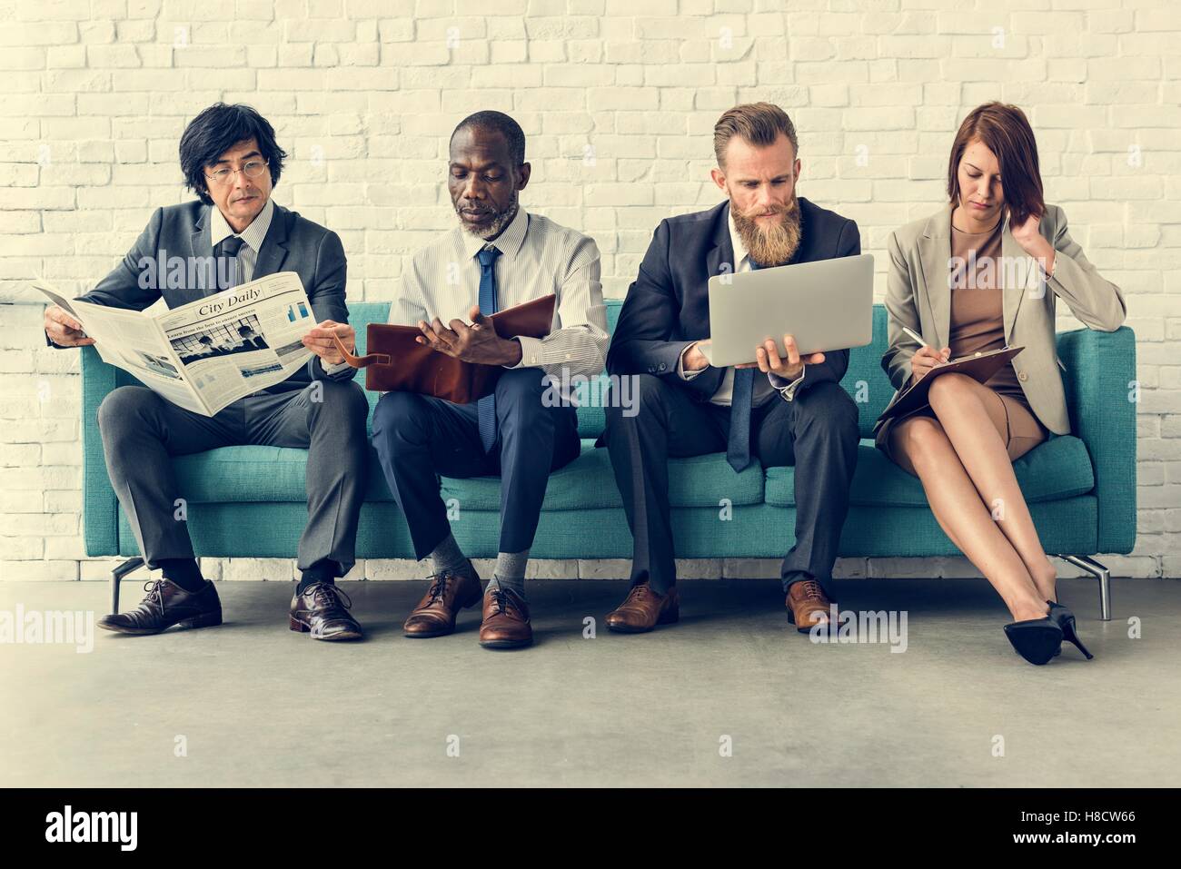 Business People Sitting Sofa Couch Unity Concept Stock Photo - Alamy