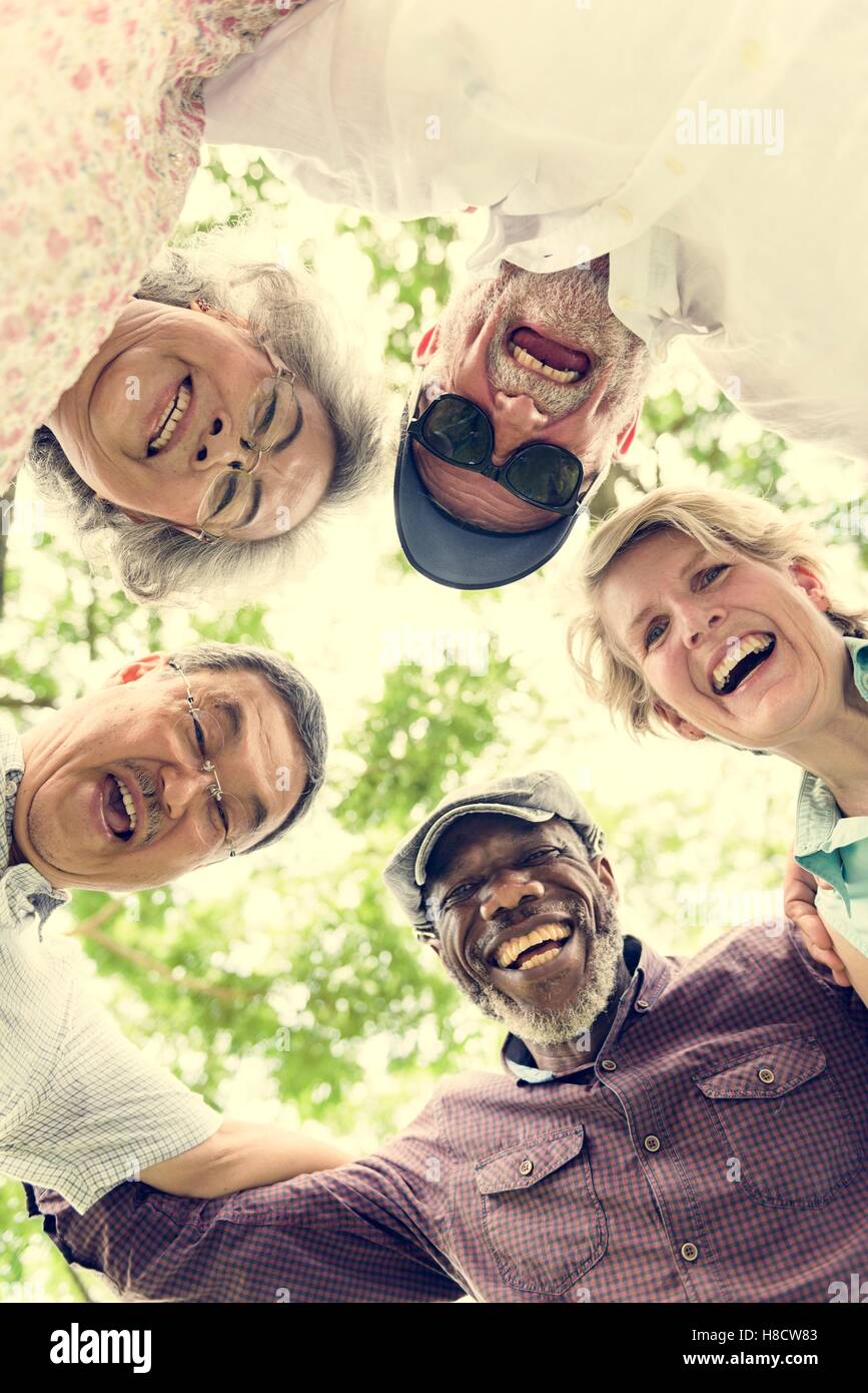 Group of Senior Retirement Friends Happiness Concept Stock Photo - Alamy