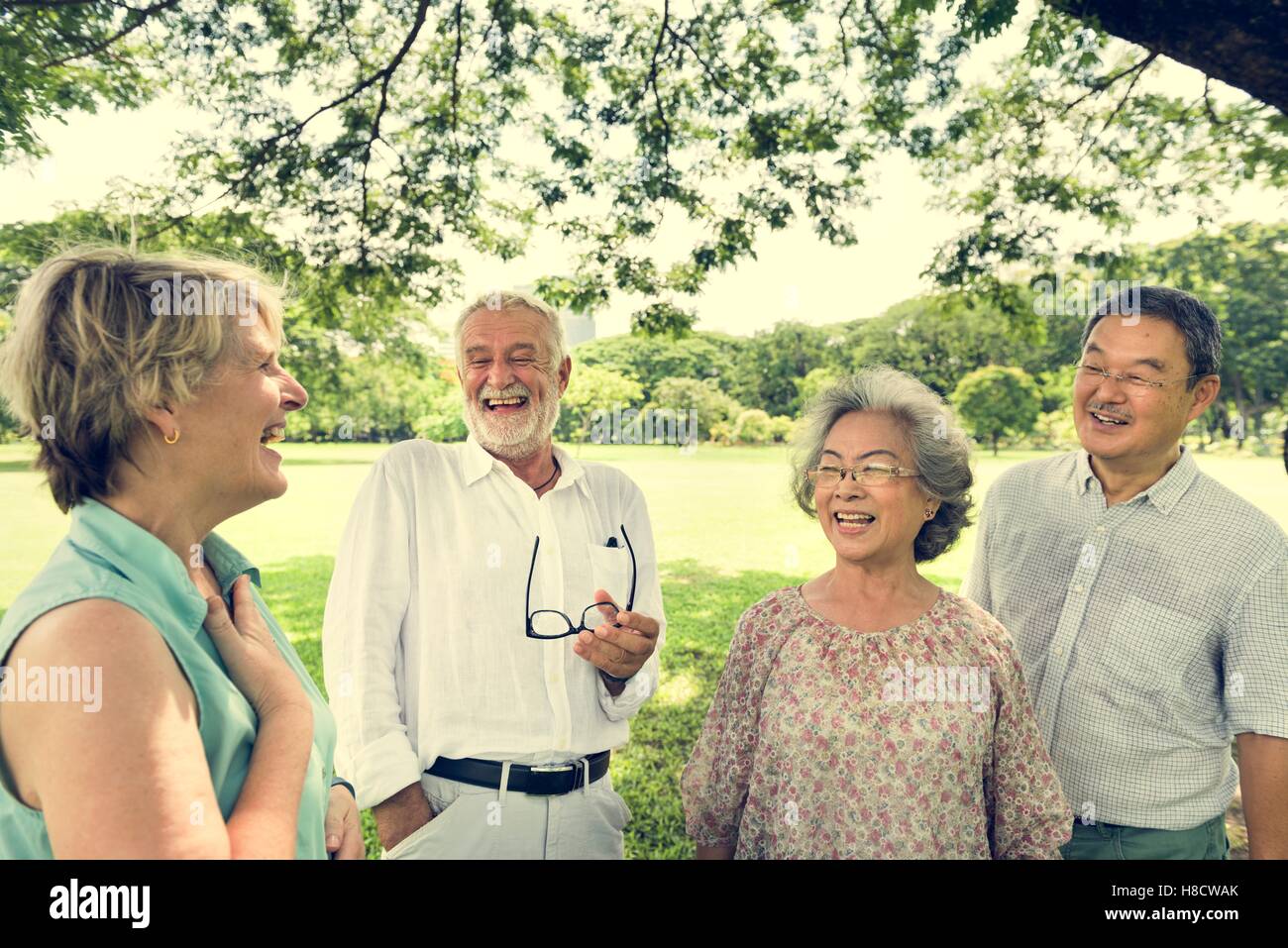 Group of Senior Retirement Friends Happiness Concept Stock Photo - Alamy