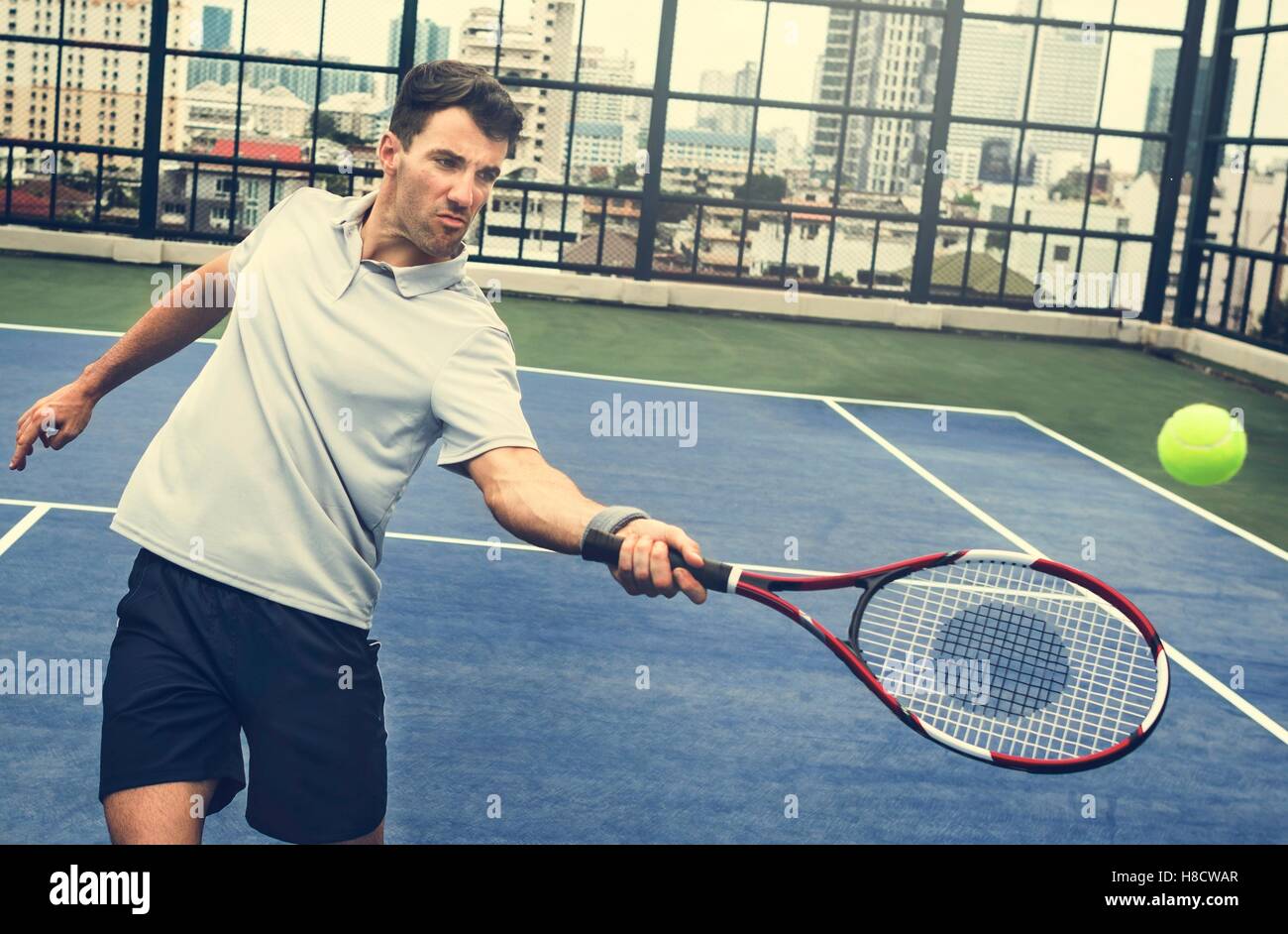 Tennis Sport Racket Racquet Athlete Match Concept Stock Photo - Alamy