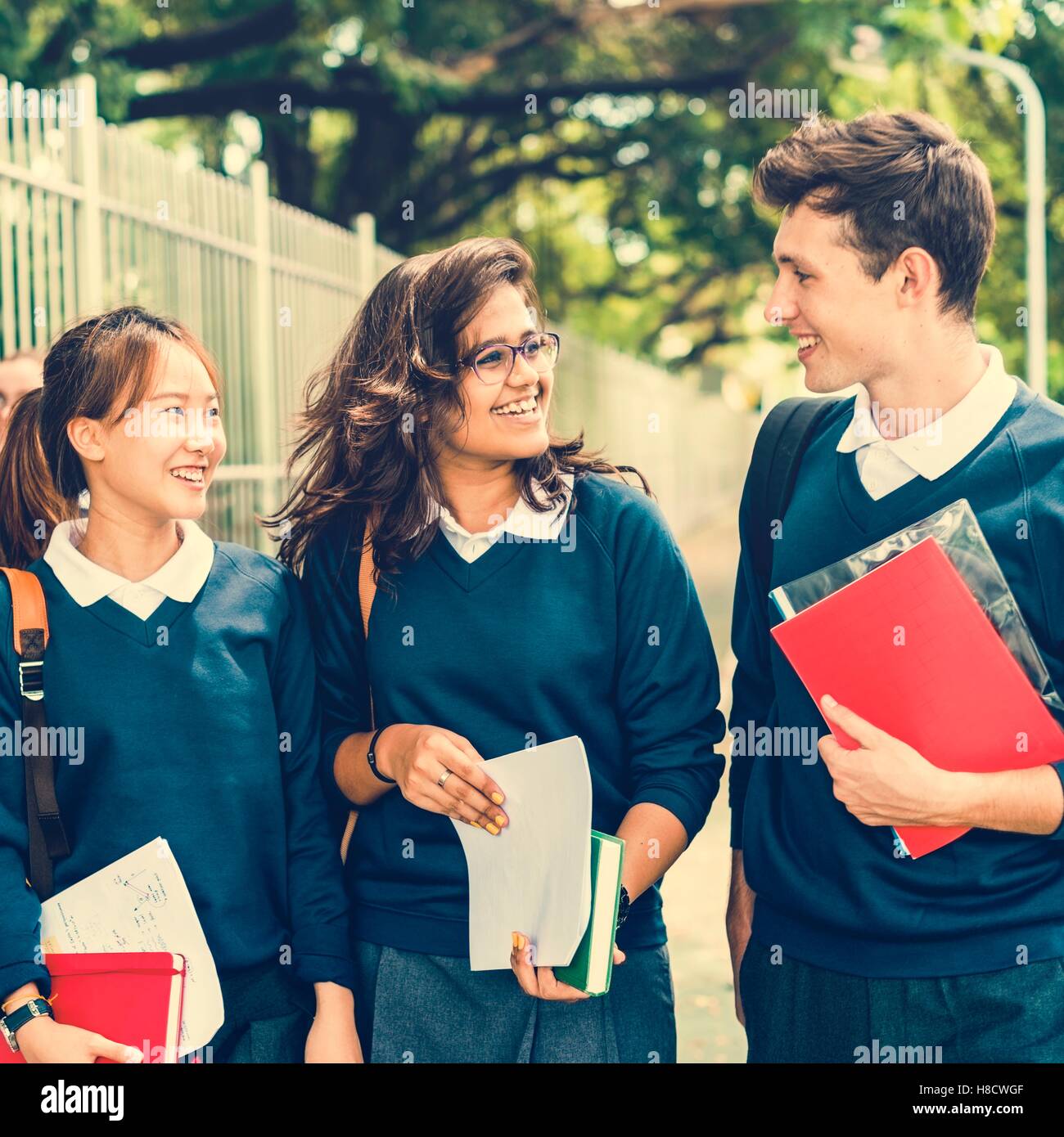 Student Study Uniform Book College Book Teen Concept Stock Photo - Alamy