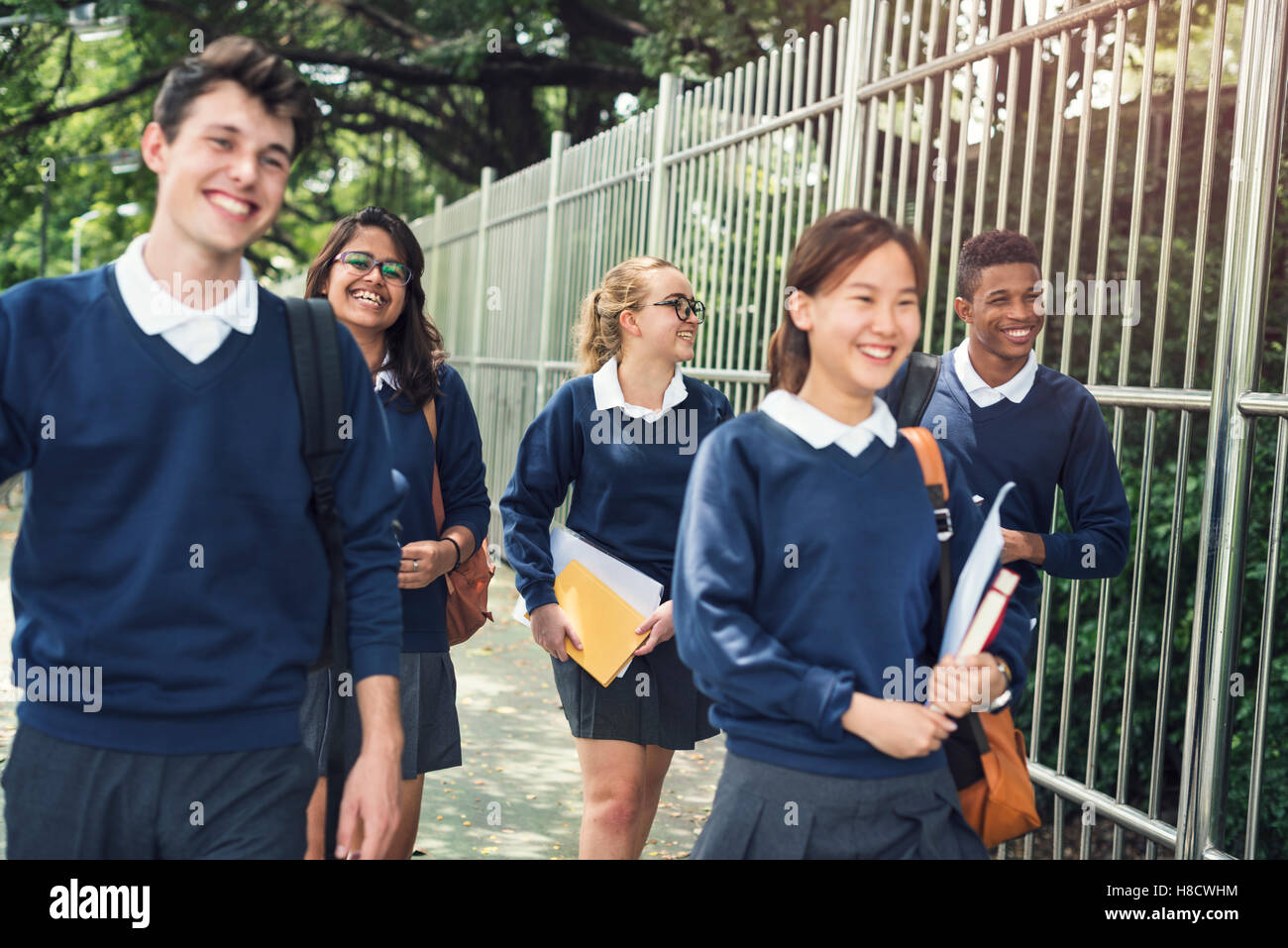 Student Study Uniform Book College Book Teen Concept Stock Photo - Alamy