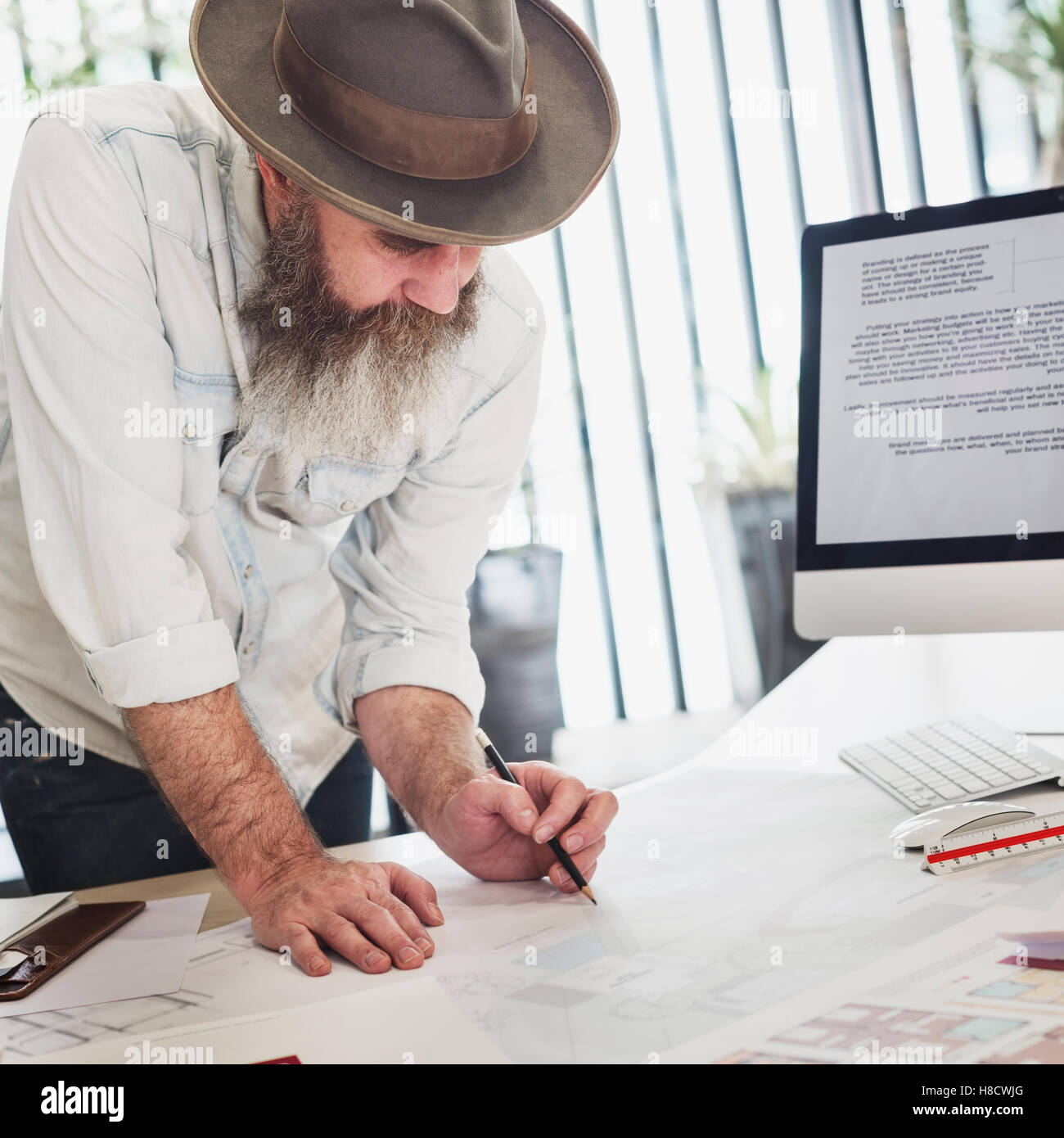 Design Studio Architect Creative Occupation Blueprint Computer Concept ...