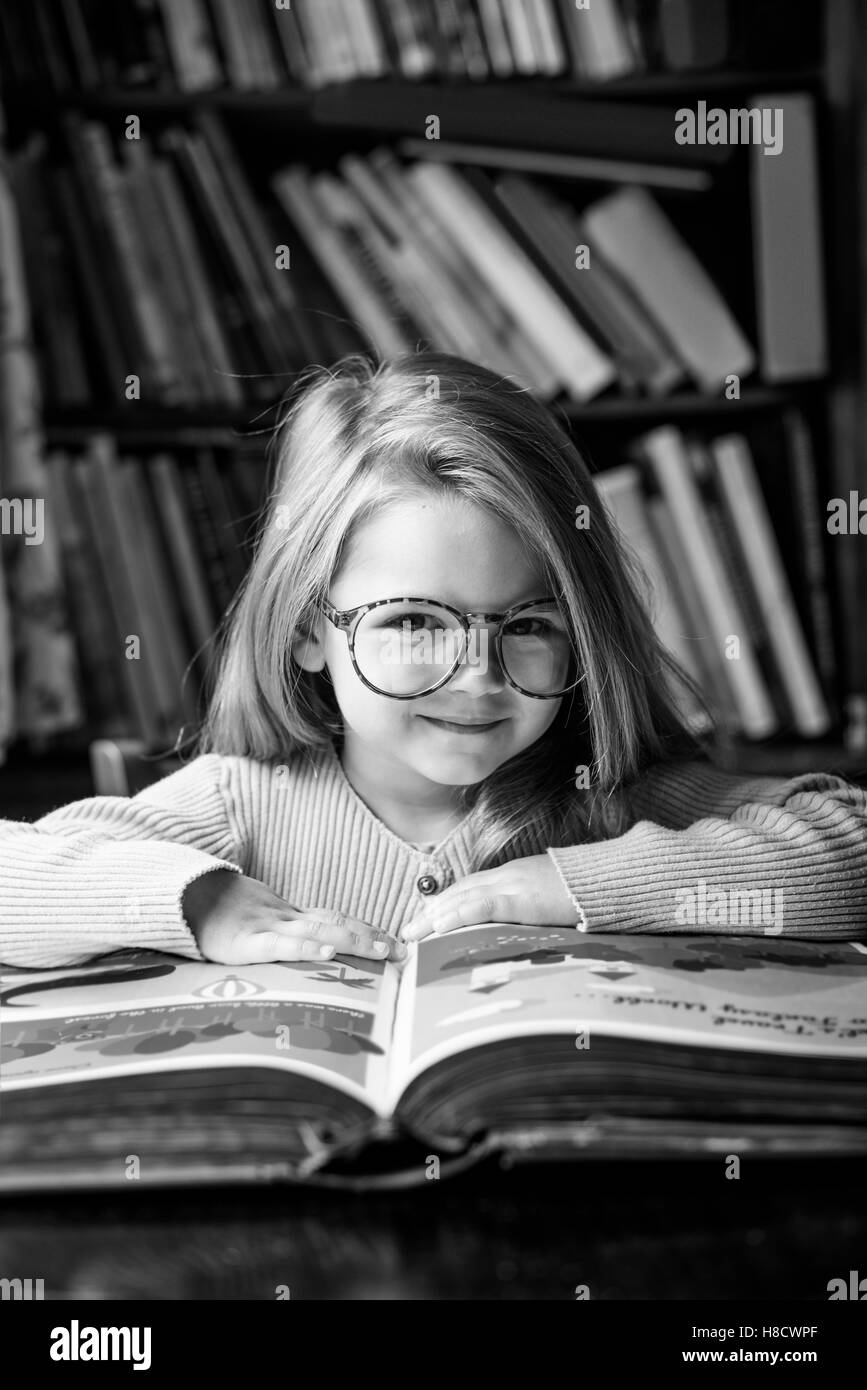 Adorable Cute Girl Reading Storytelling Concept Stock Photo - Alamy