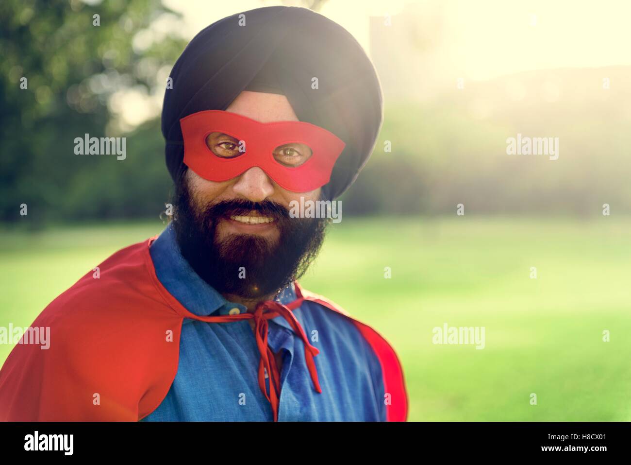 Indian Man Superhero Power Concept Stock Photo - Alamy