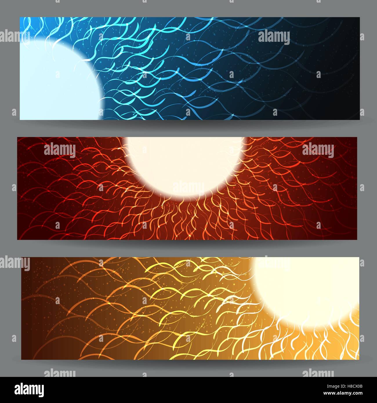 Modern Abstract Banner Set with wavy pattern and place for text. Vector ...