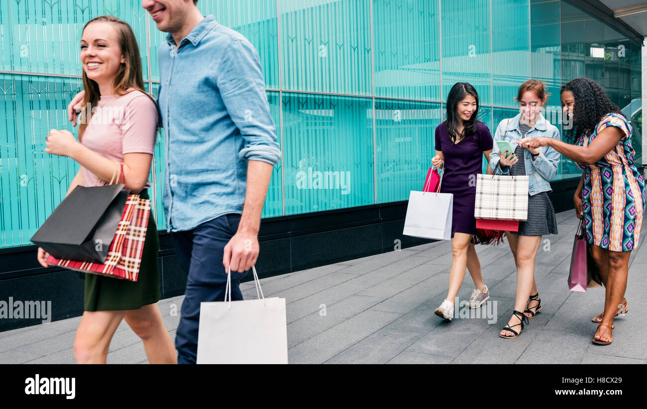 Group Of People Shopping Concept Stock Photo - Alamy