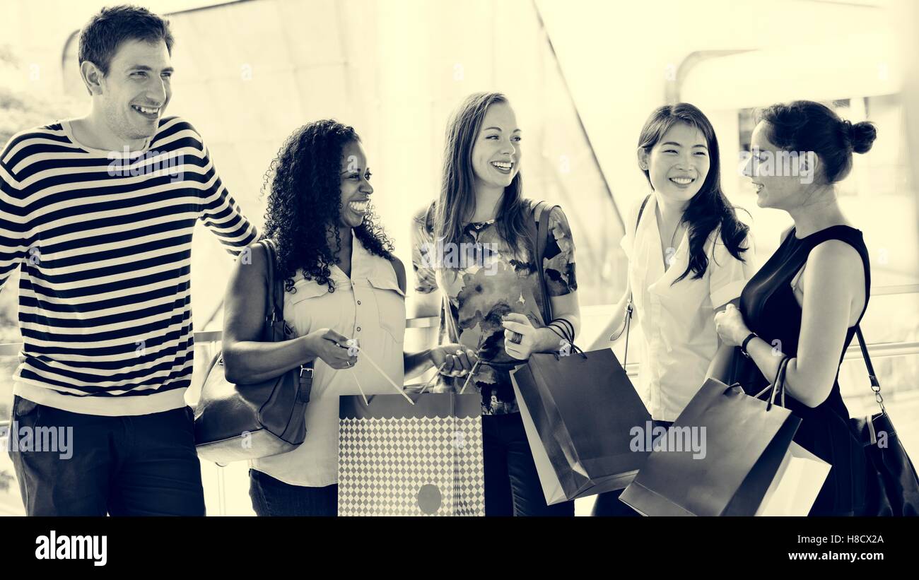 Group Of People Shopping Concept Stock Photo - Alamy