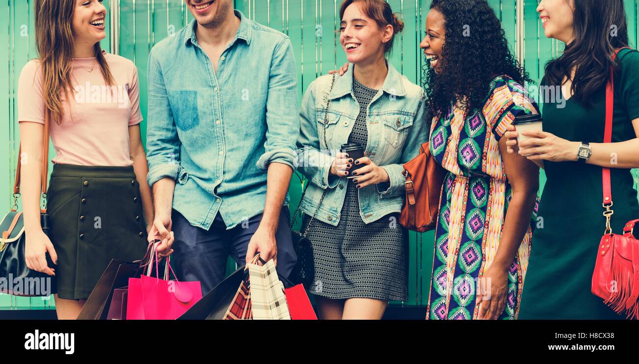Group Of People Shopping Concept Stock Photo - Alamy