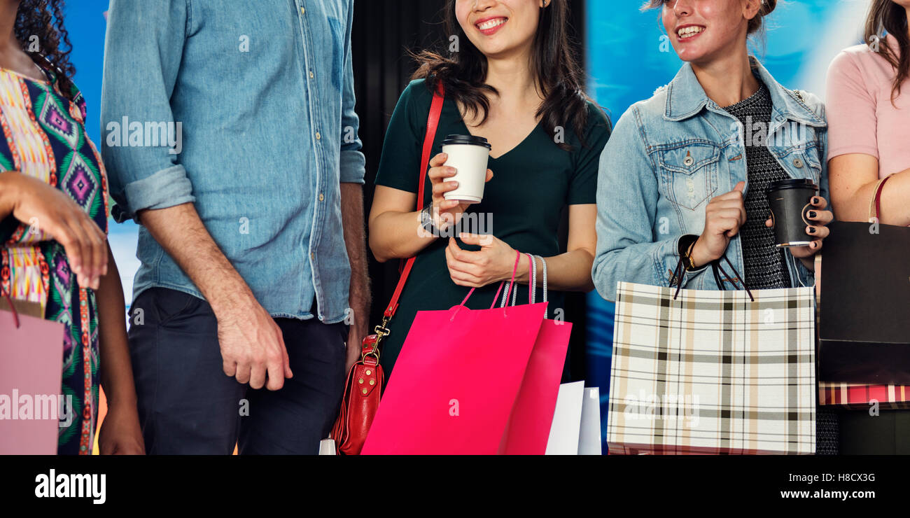 Group Of People Shopping Concept Stock Photo - Alamy