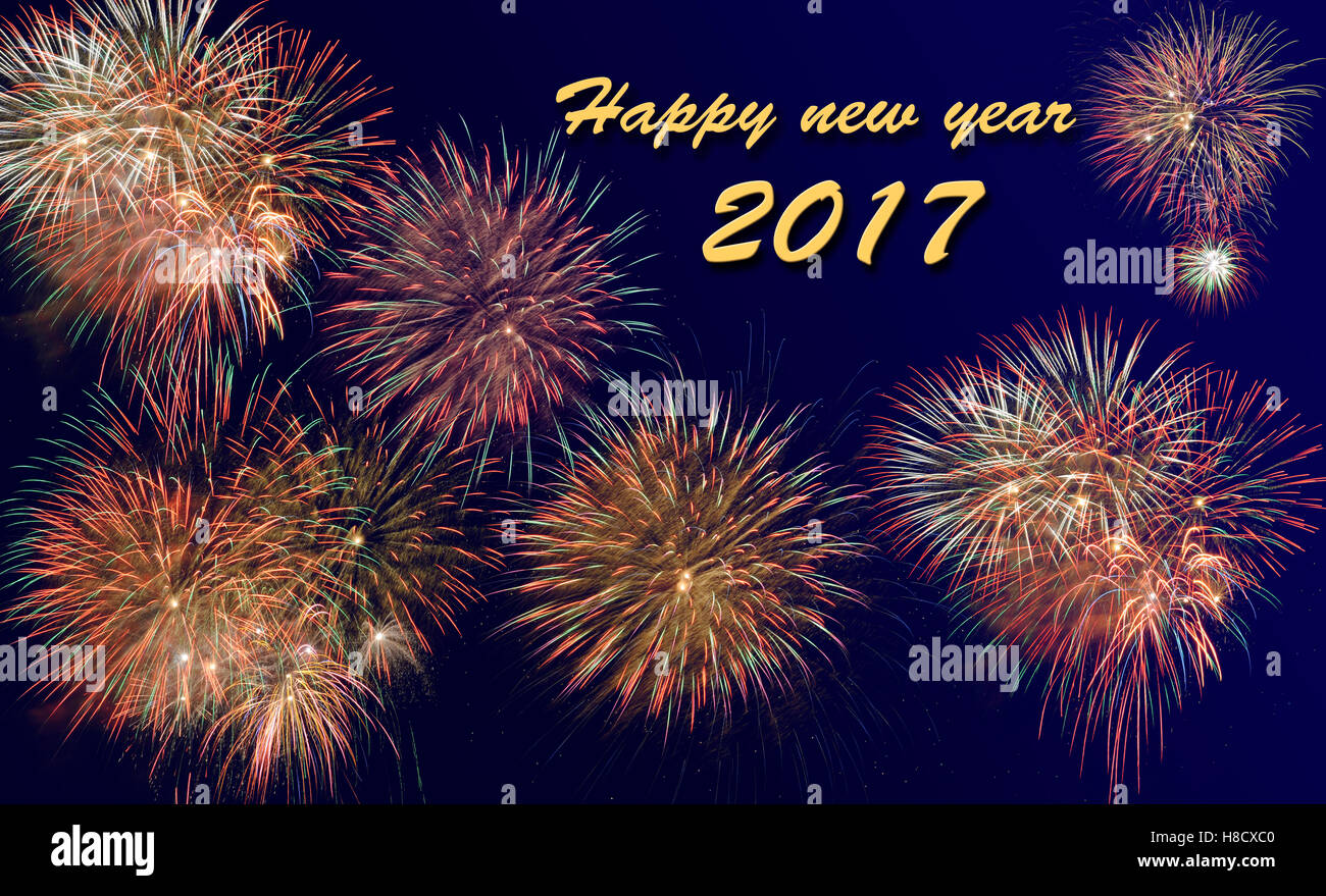 firework at new years 2017 Stock Photo - Alamy