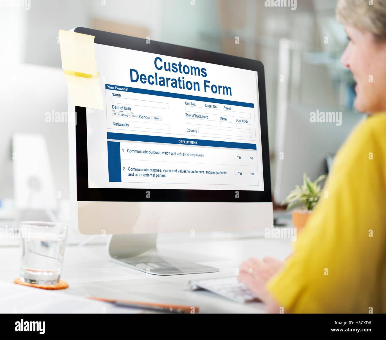 Customs Declaration Form Invoice Freight Parcel Concept Stock Photo - Alamy