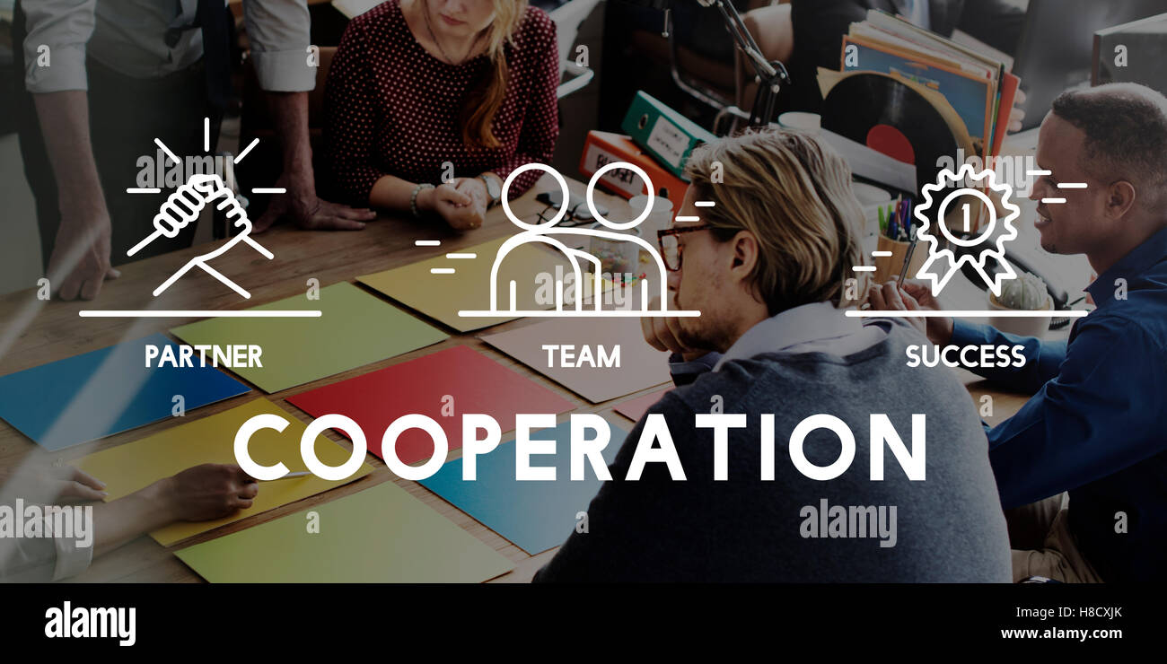Business Collaboration Teamwork Corporation Concept Stock Photo - Alamy