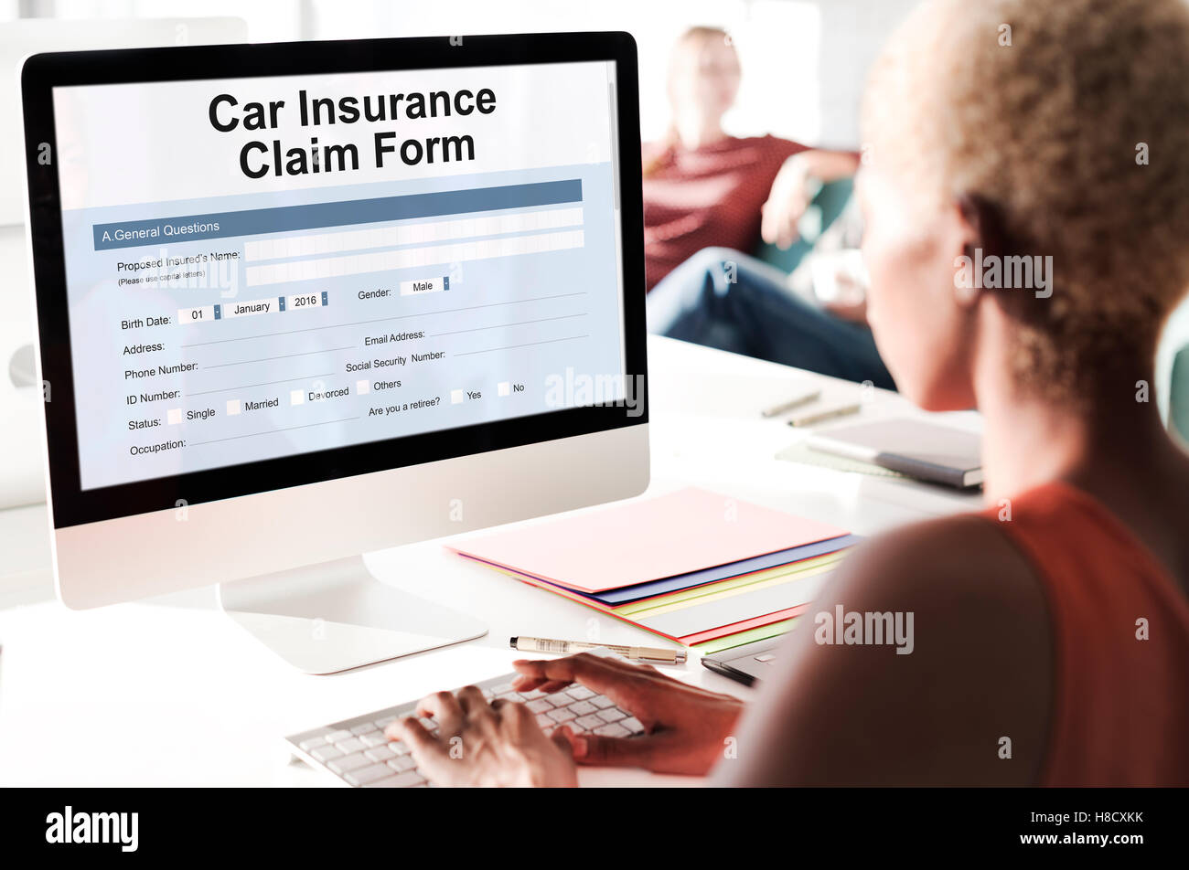 Car Insurance Claim Form Concept Stock Photo - Alamy