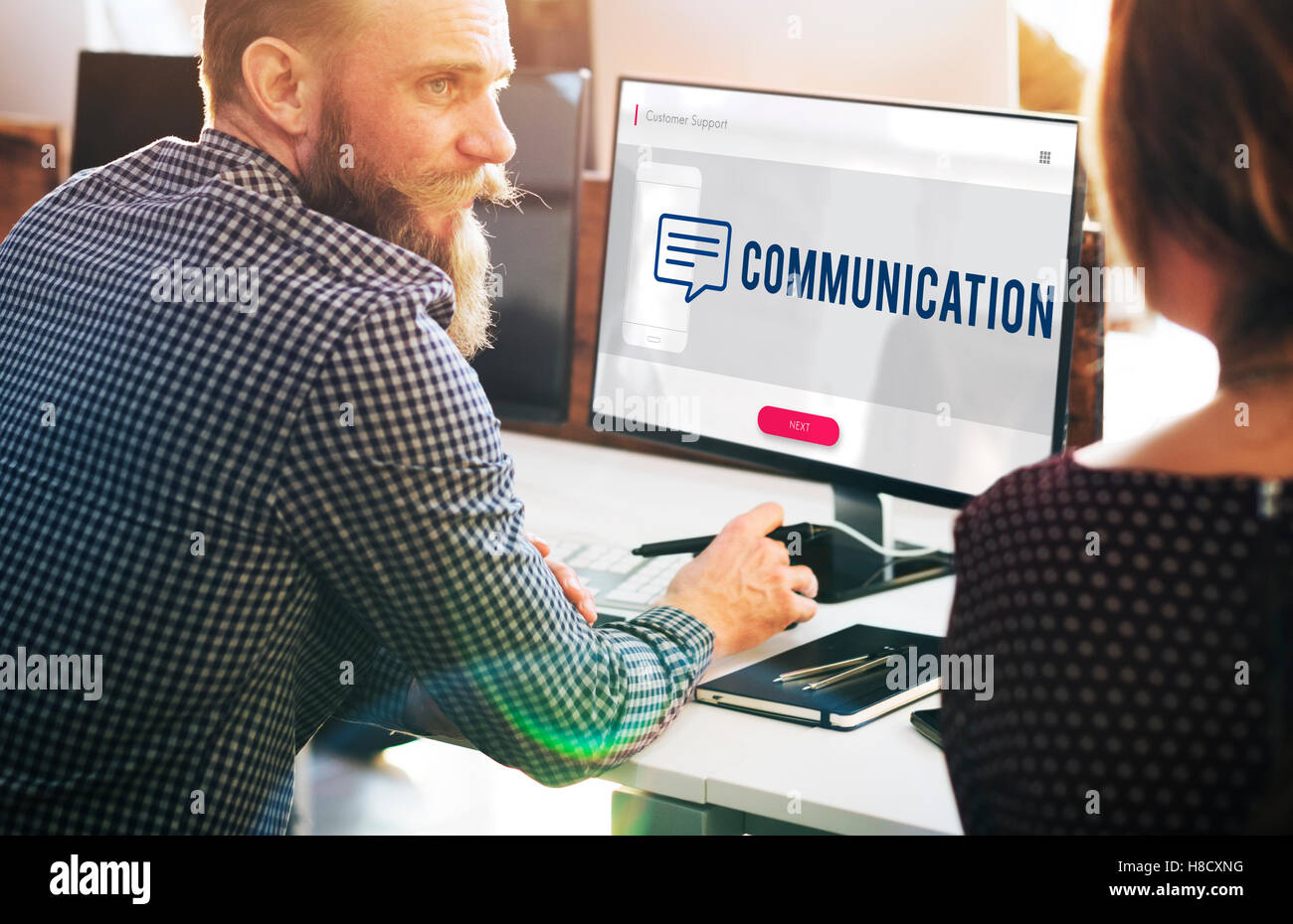 Customer Mobile Communication Speech Bubble Concept Stock Photo - Alamy
