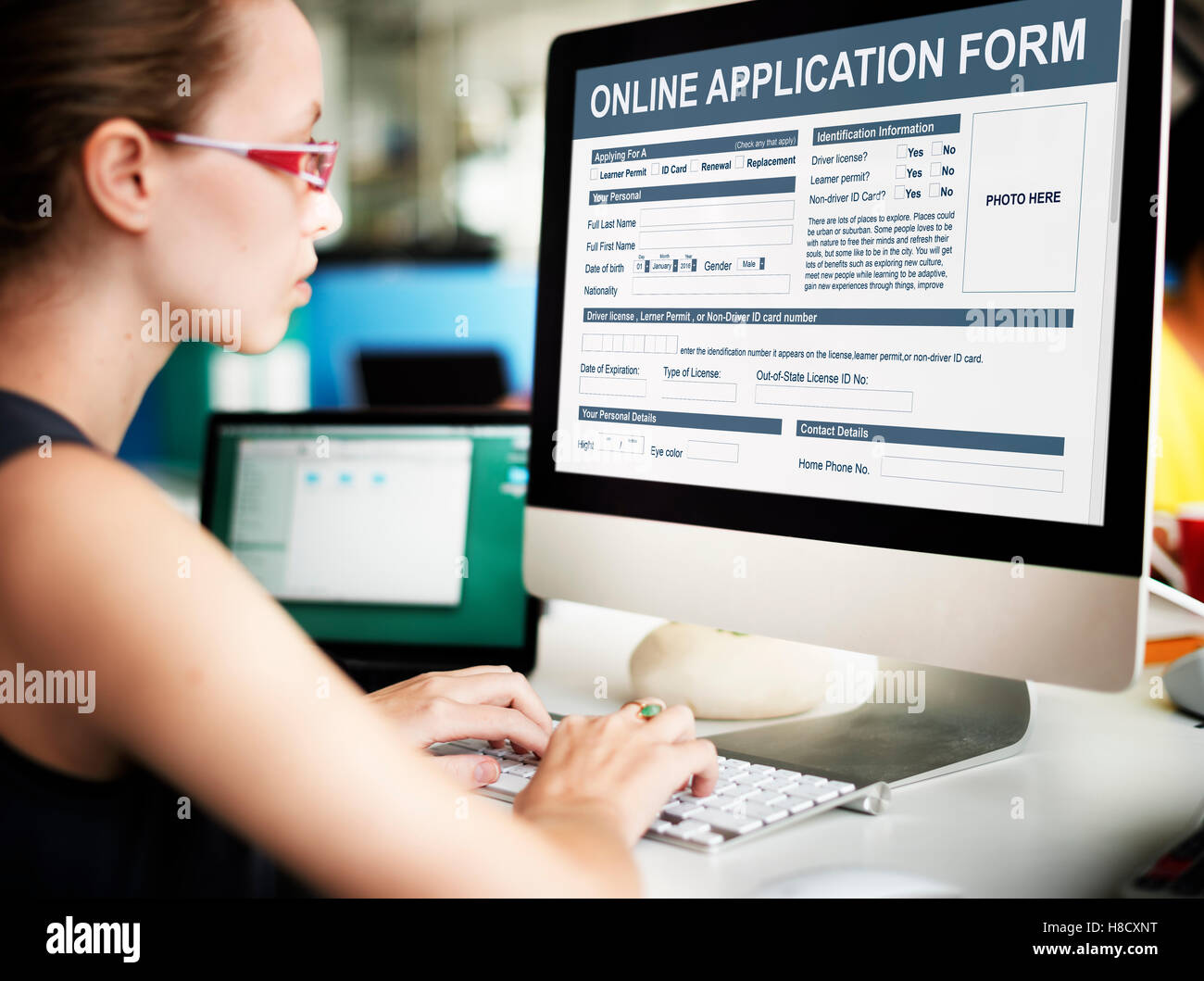 Online Application Form Document Recruitment Concept Stock Photo - Alamy