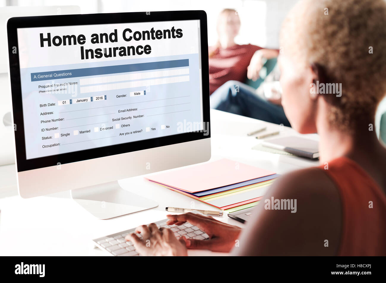 Home and Contents Insurance Form Document Concept Stock Photo - Alamy