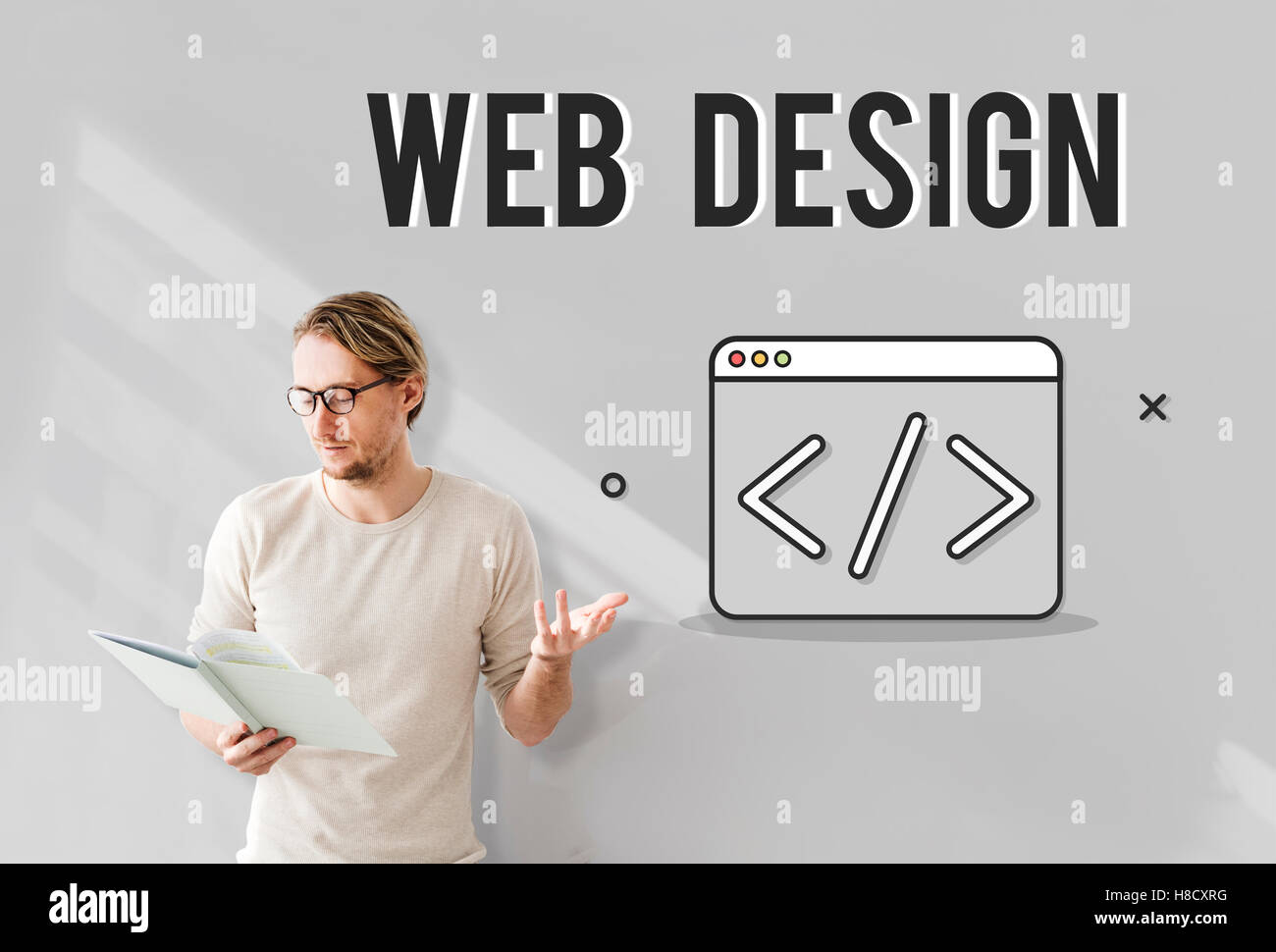 Web Development Symbol Icon Concept Stock Photo - Alamy