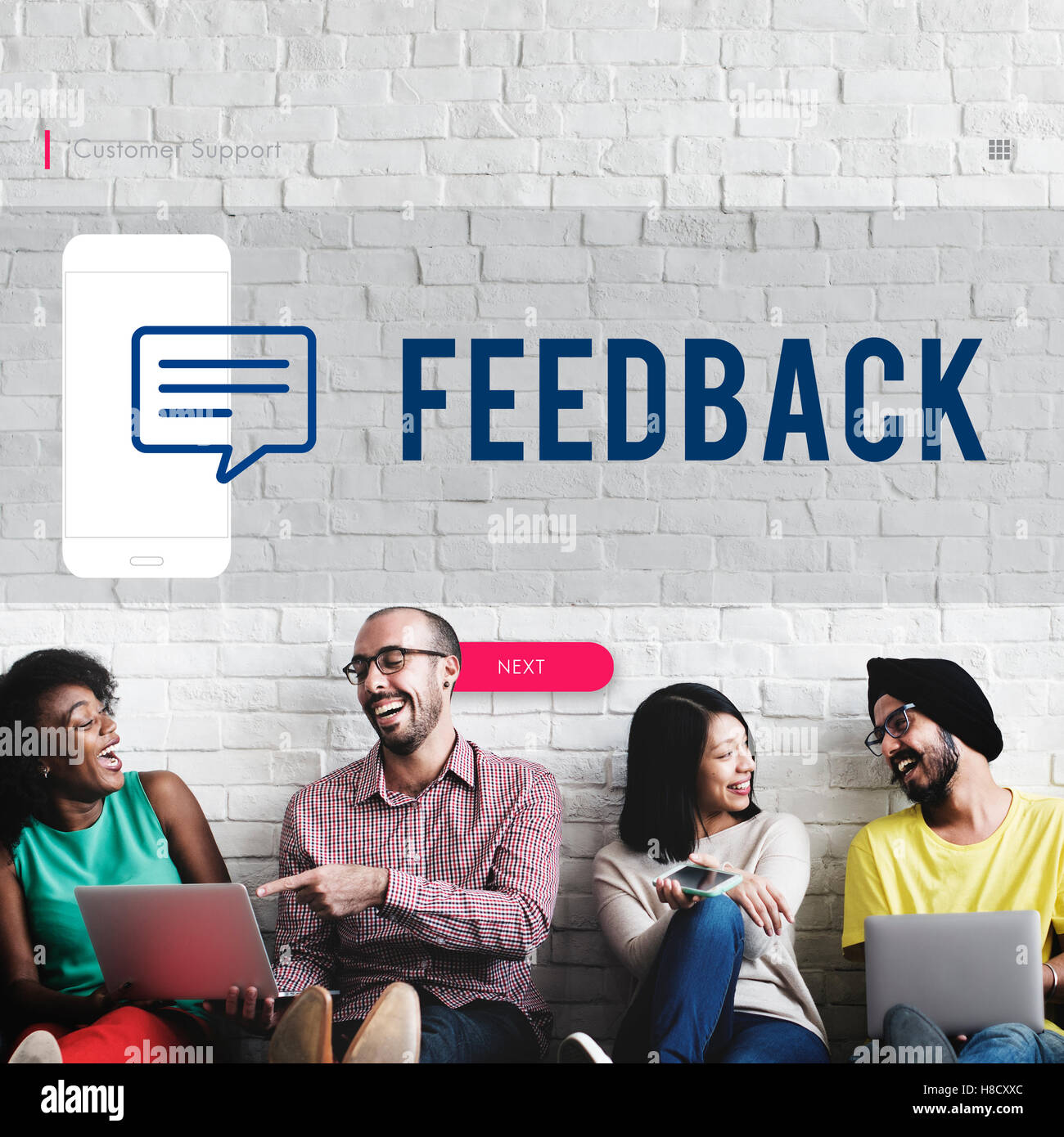 Customer Mobile Communication Speech Bubble Concept Stock Photo - Alamy