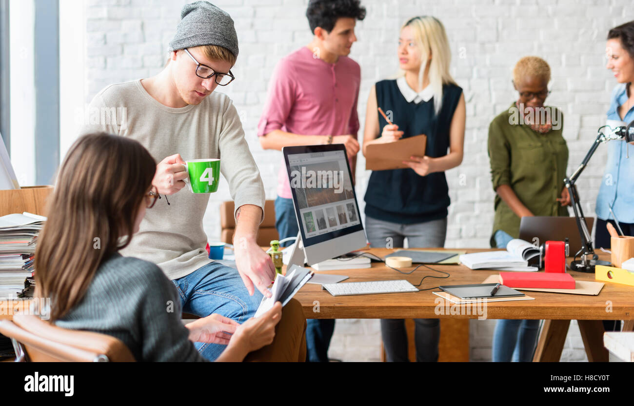 Teamwork Discussion Meeting Brainstorming Start up Concept Stock Photo ...