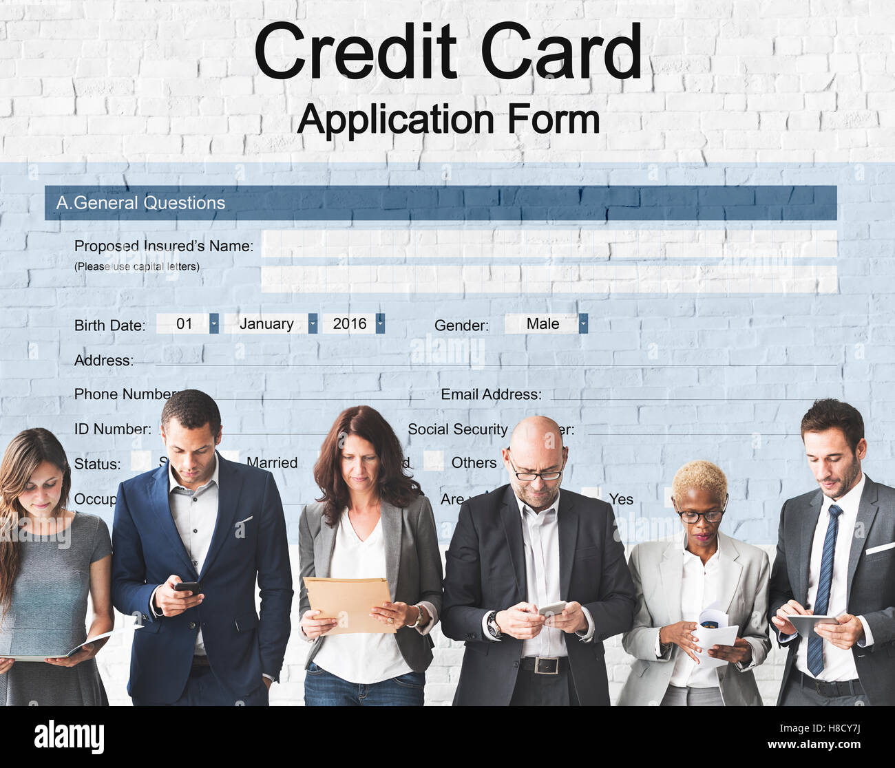 Credit Card Application Form Concept Stock Photo - Alamy