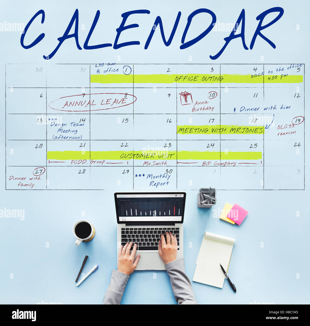 Agenda Timetable Calendar Schedule Graphic Stock Photo - Alamy