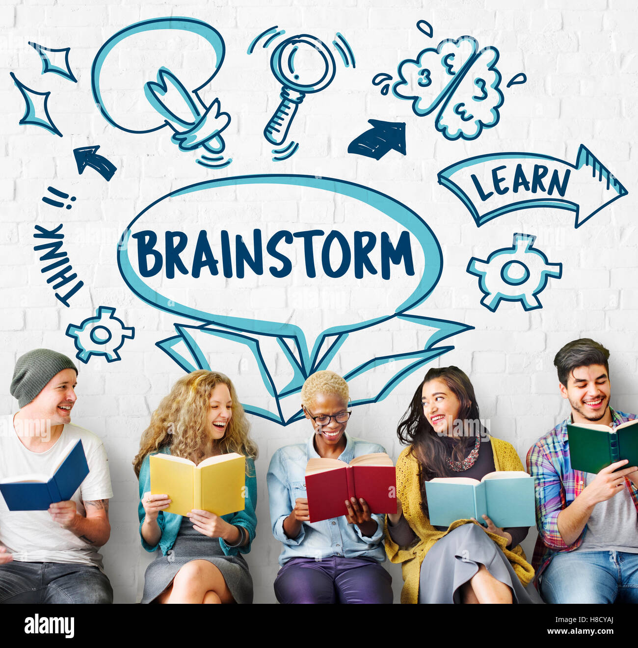 Ideas Outside Box Brainstorm Sketch Concept Stock Photo - Alamy