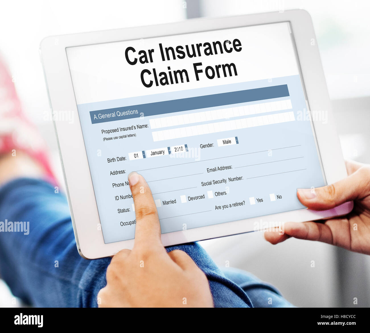 Car Insurance Claim Form Concept Stock Photo - Alamy