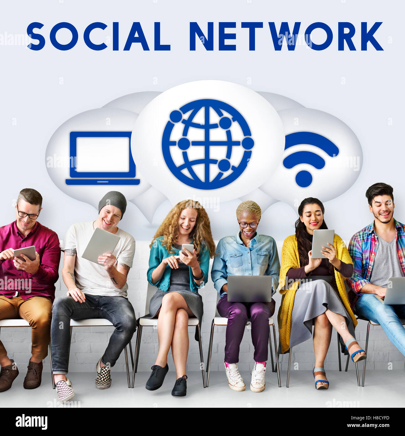 Internet Wireless Connection Icons Concept Stock Photo - Alamy