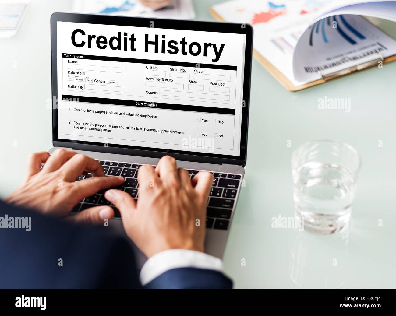 Credit History Invoice Payment Form Information Concept Stock Photo - Alamy