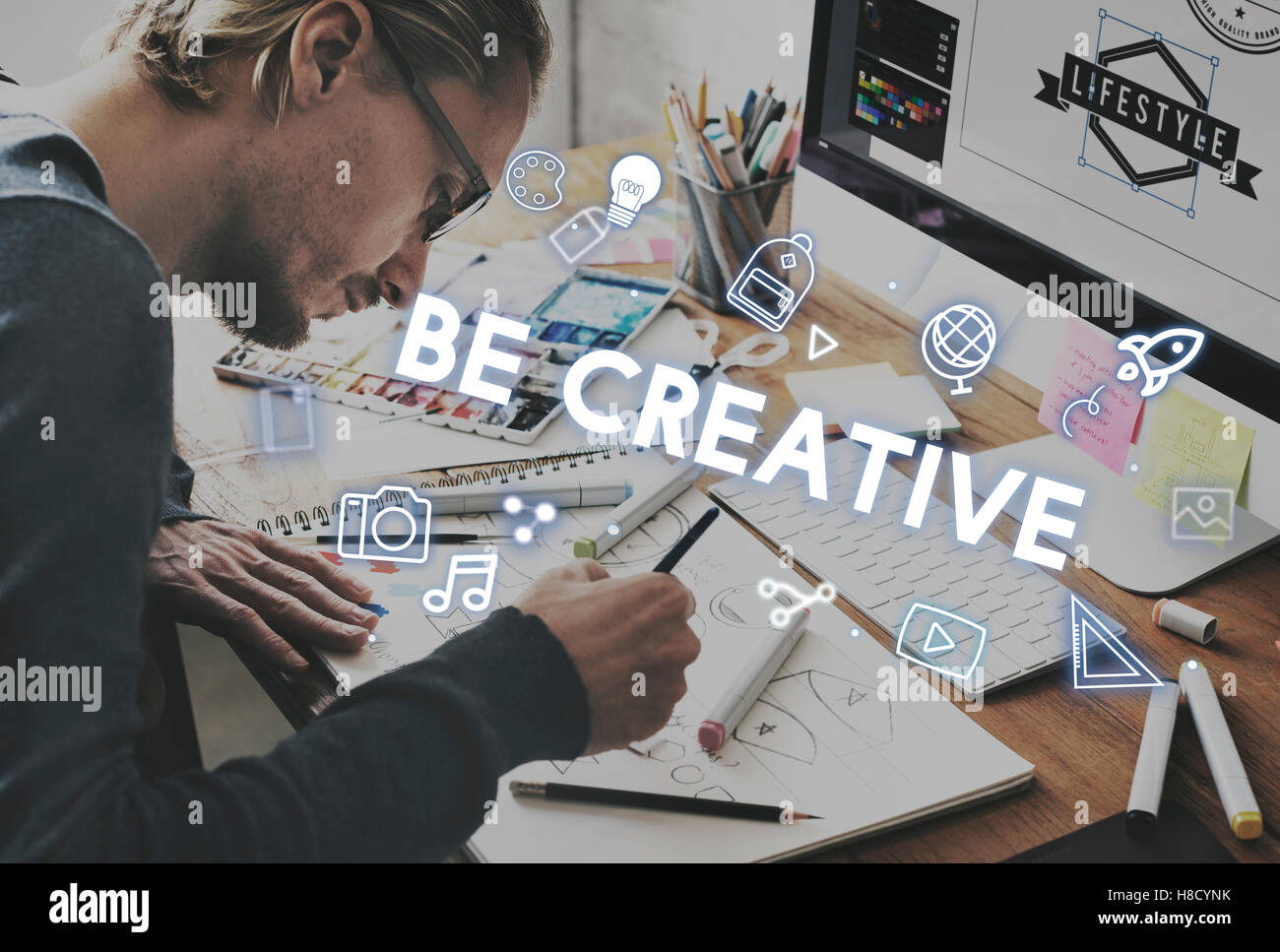 Creativity Design Process Graphics Concept Stock Photo - Alamy