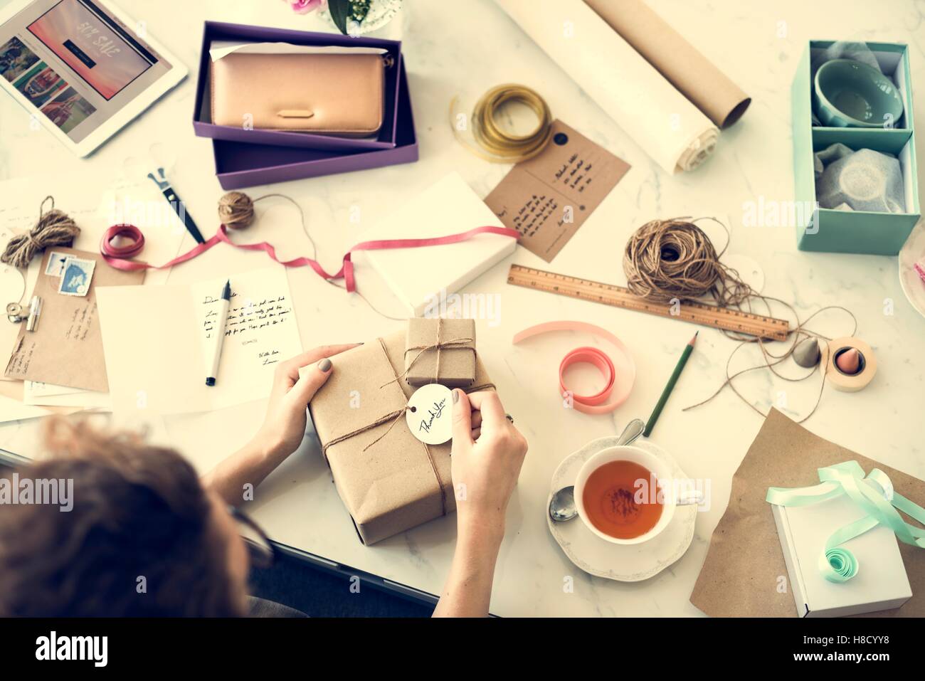 Gift Packing Present Creative Ideas Simplify Concept Stock Photo - Alamy