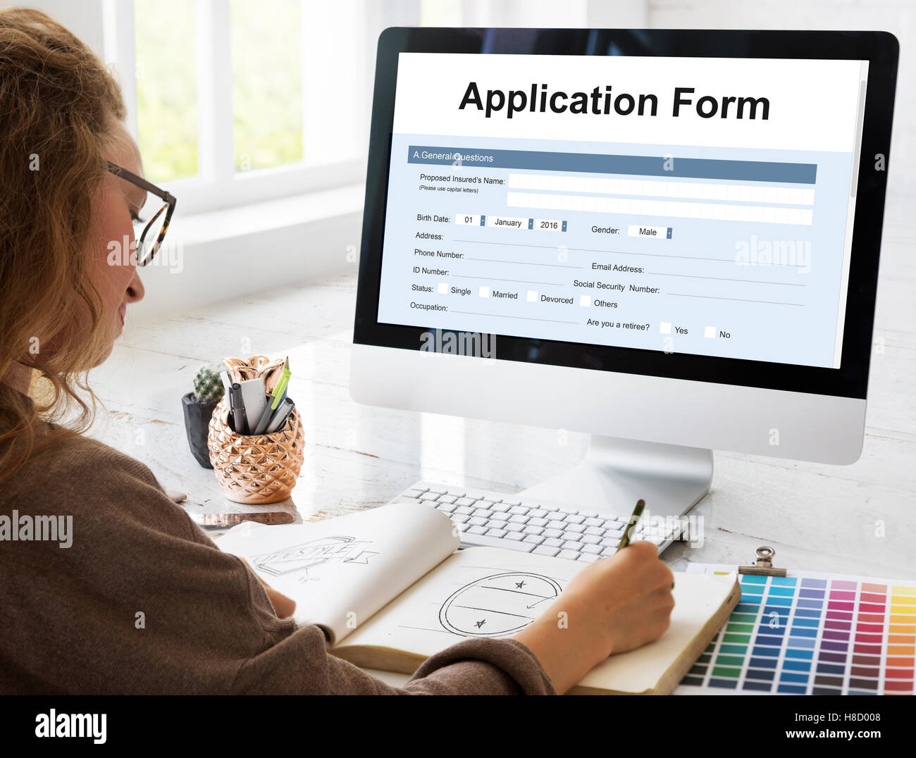 Application Form Document Filling Concept Stock Photo - Alamy