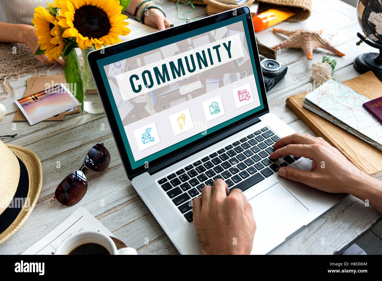 Community Online Communication Connection Concept Stock Photo - Alamy