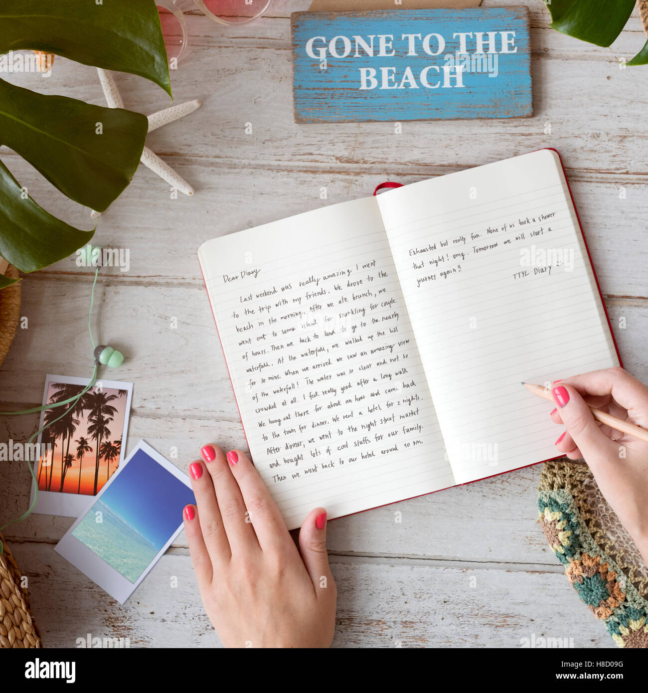 Young Woman Writing Diary Concept Stock Photo - Alamy