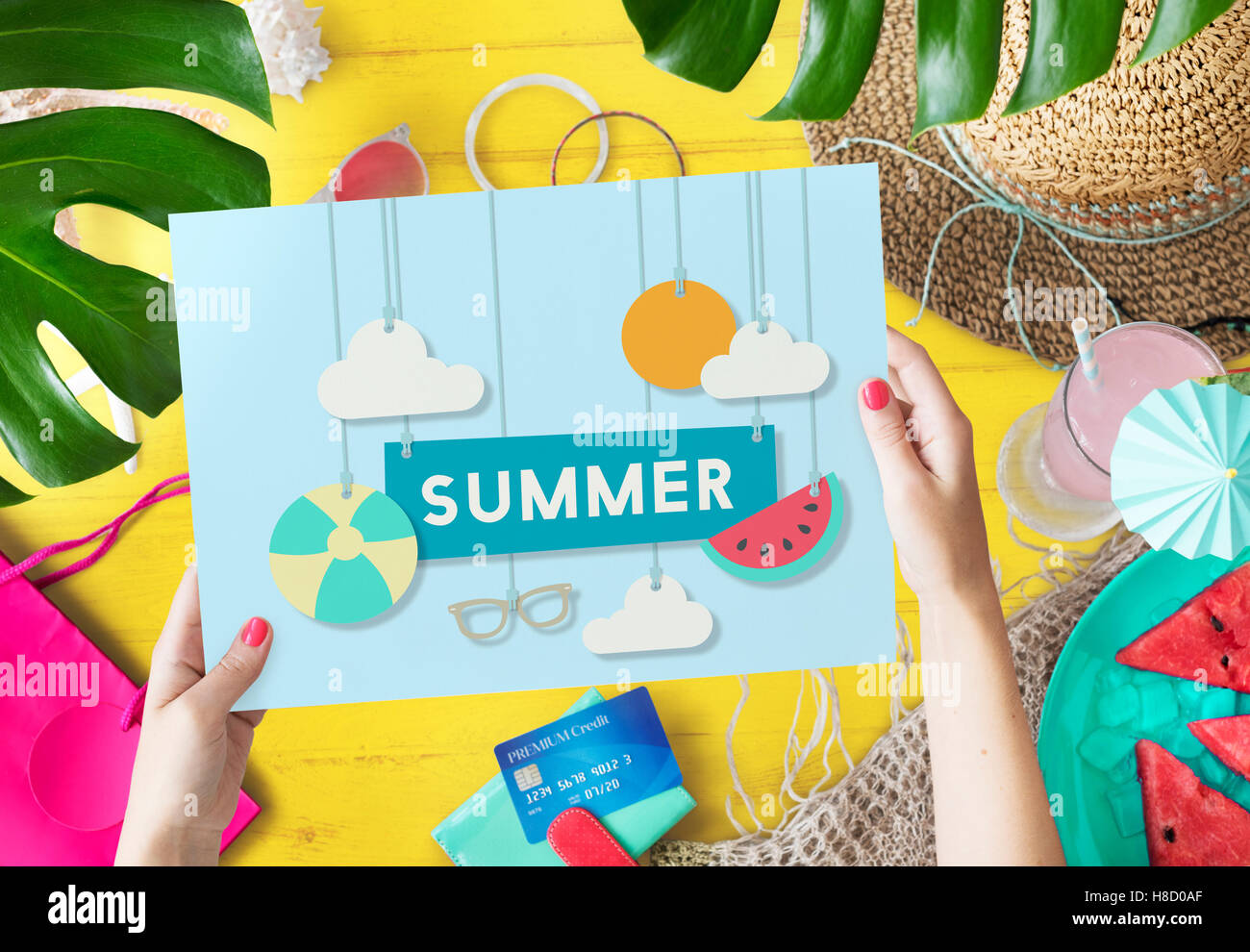 Summer Break Fun Party Banner Concept Stock Photo - Alamy