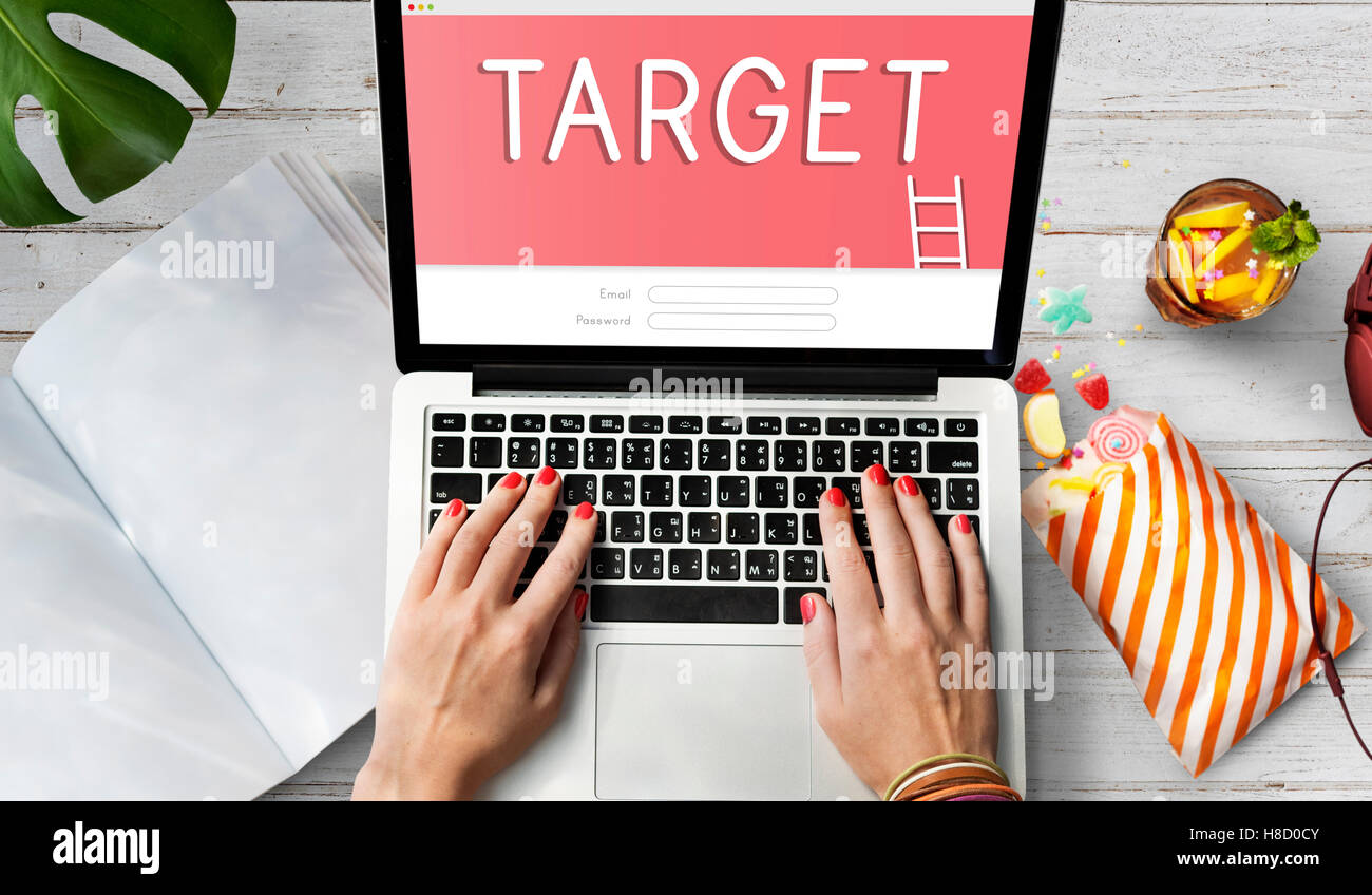 Target Goals Strategy Login Graphic Concept Stock Photo - Alamy