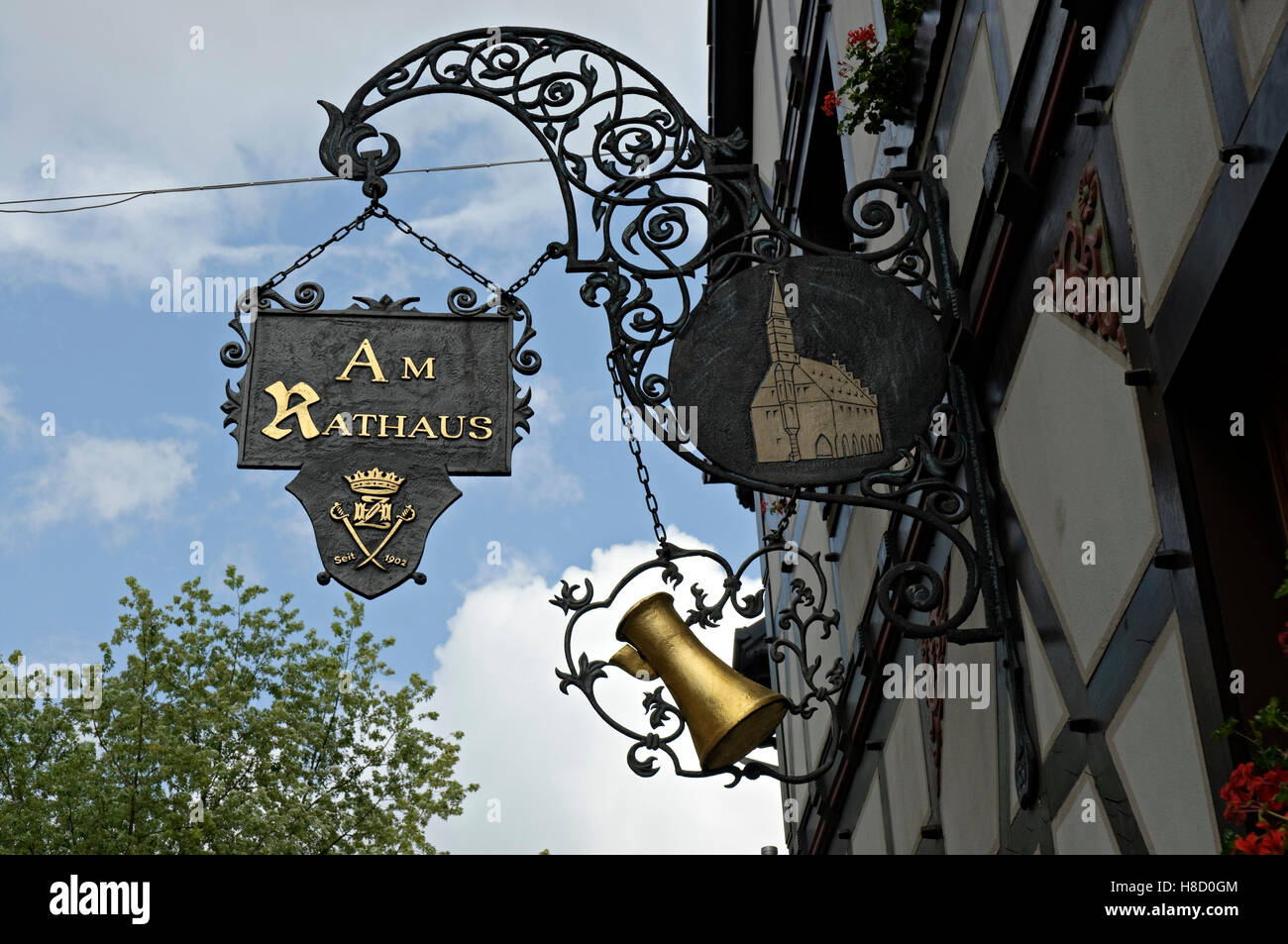 Inn sign, Korbach, Hesse Stock Photo - Alamy