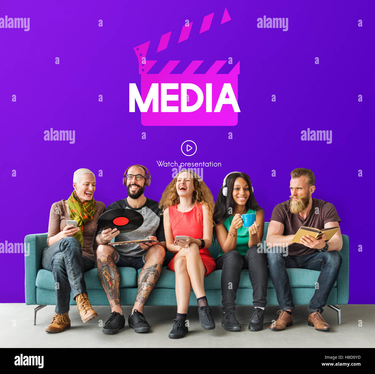 Media Movie Entertainment Graphic Concept Stock Photo - Alamy