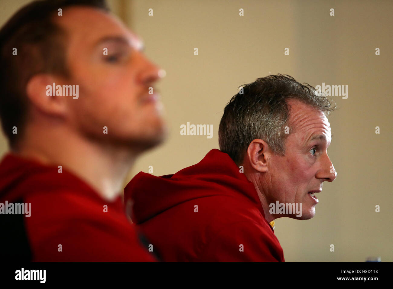 Wales coach Rob Howley during a press conference at the Vale Resort ...