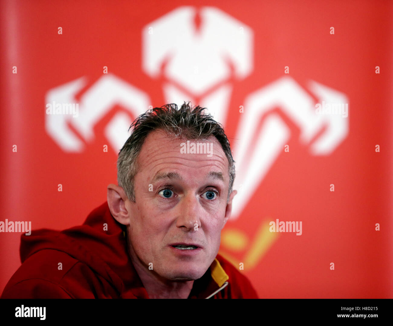 Wales coach Rob Howley during a press conference at the Vale Resort ...
