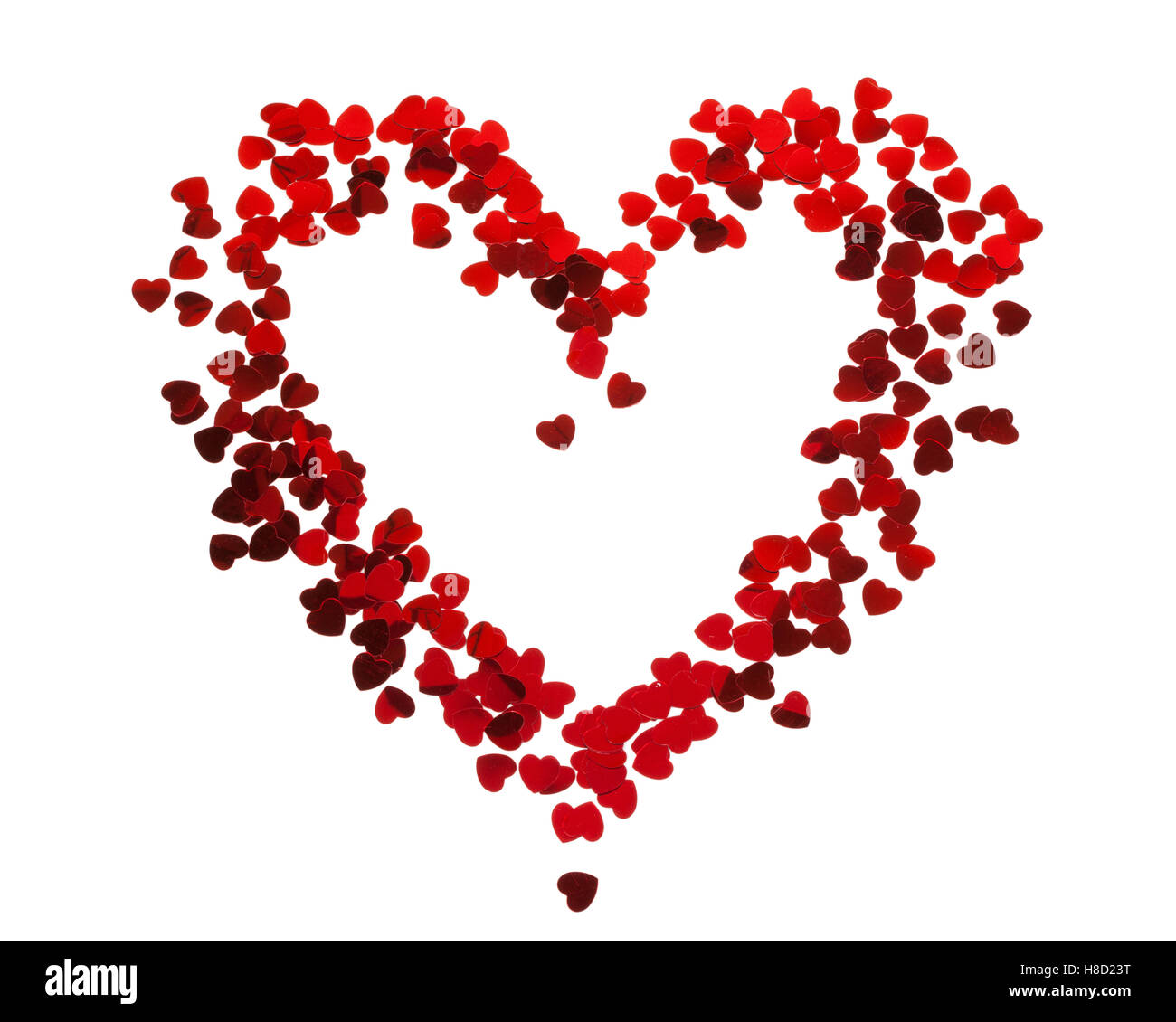Confetti isolated heart symbol Cut Out Stock Images & Pictures - Alamy