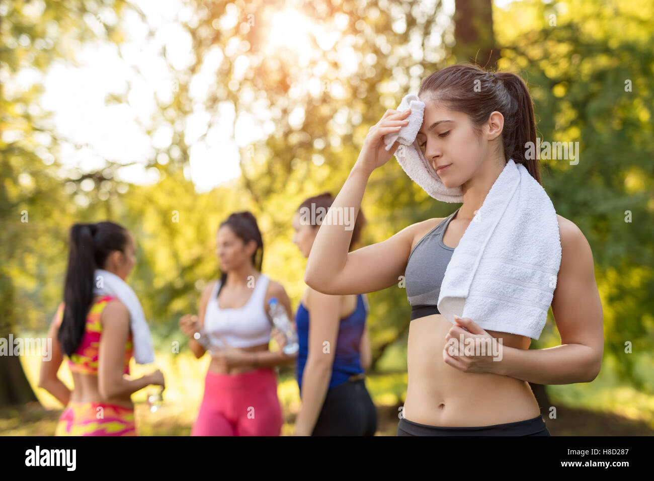 Fitness girl after exercising hi-res stock photography and images - Alamy