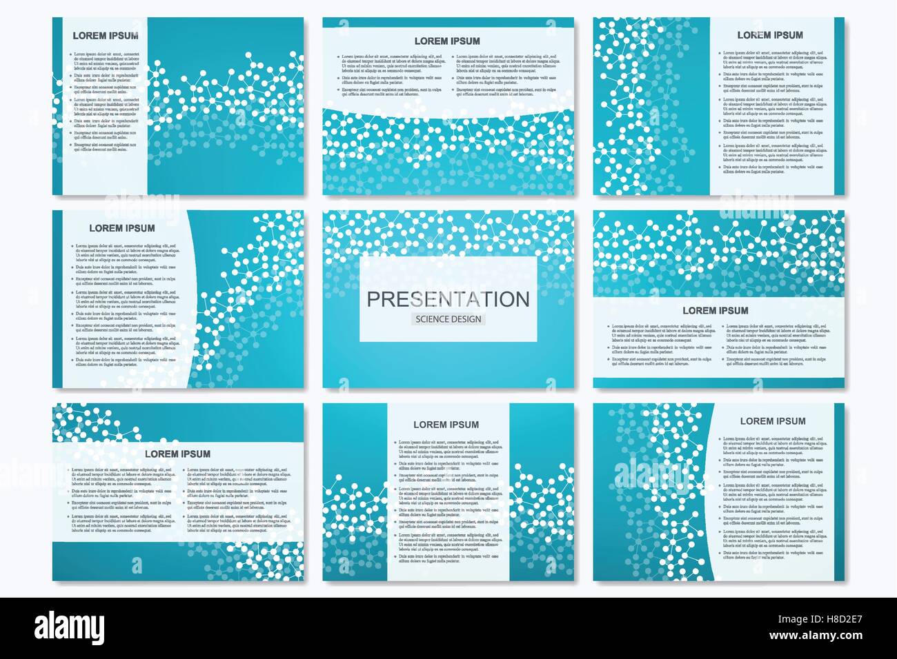 Set of modern business presentation templates in A4 size. Connection ...