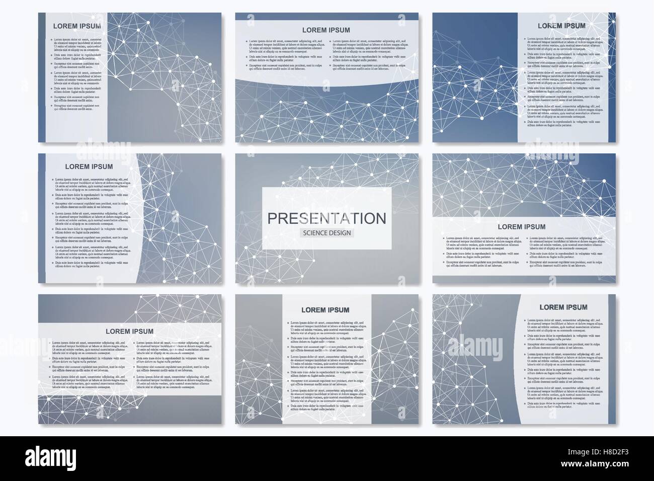 Set of modern business presentation templates in A4 size. Connection ...