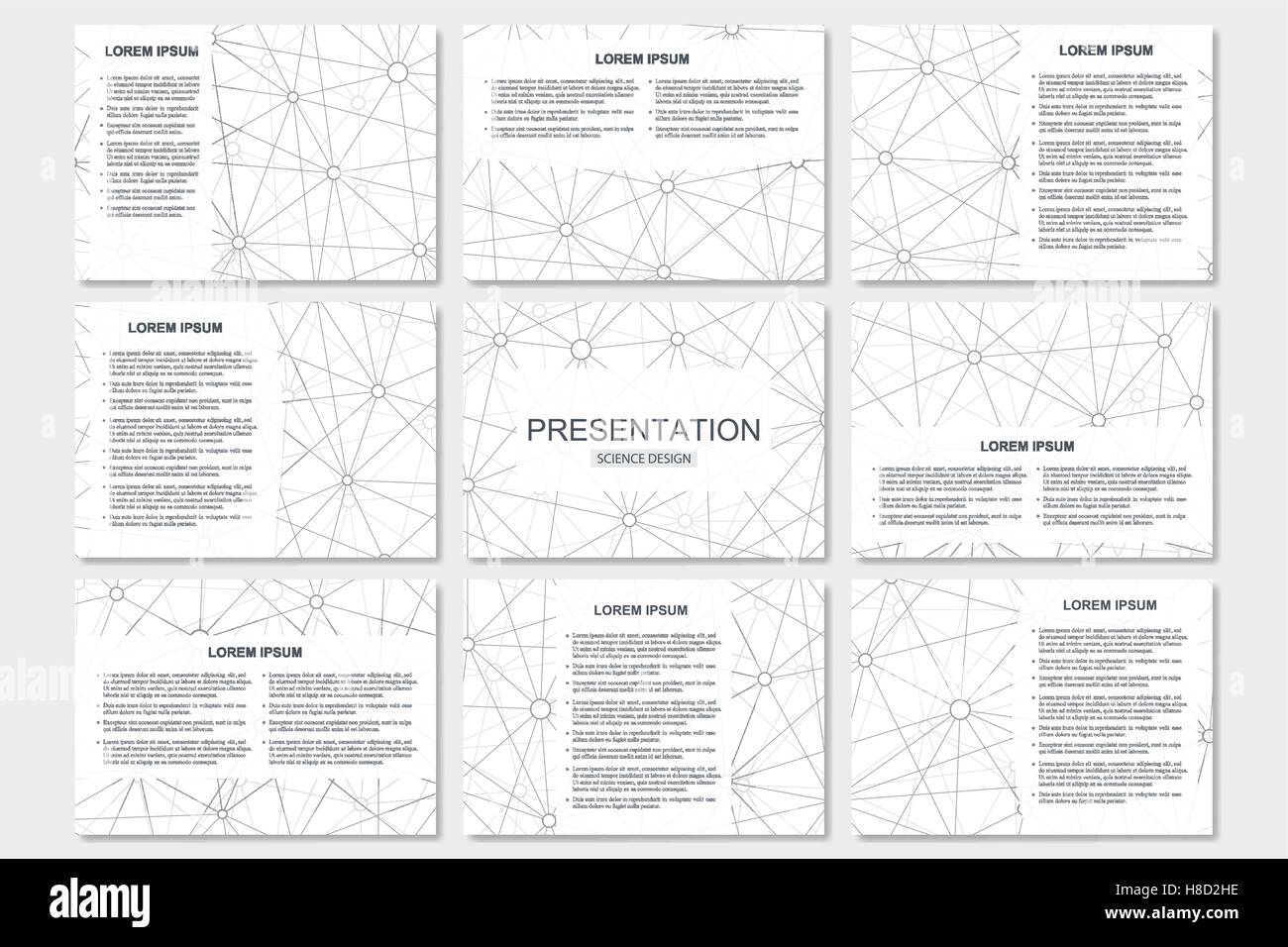 Set of modern business presentation templates in A4 size. Connection ...