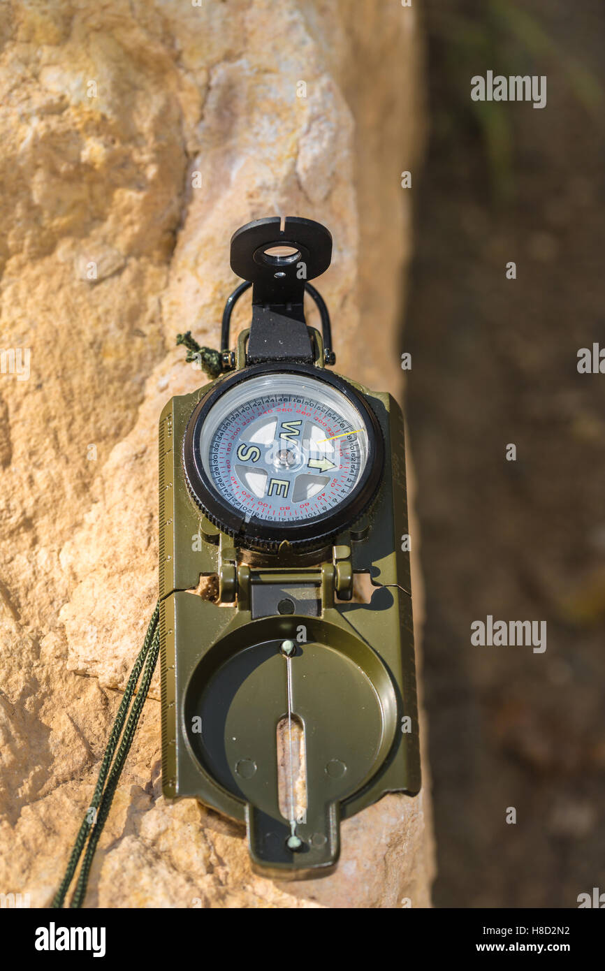 Compass on rock hi-res stock photography and images - Alamy