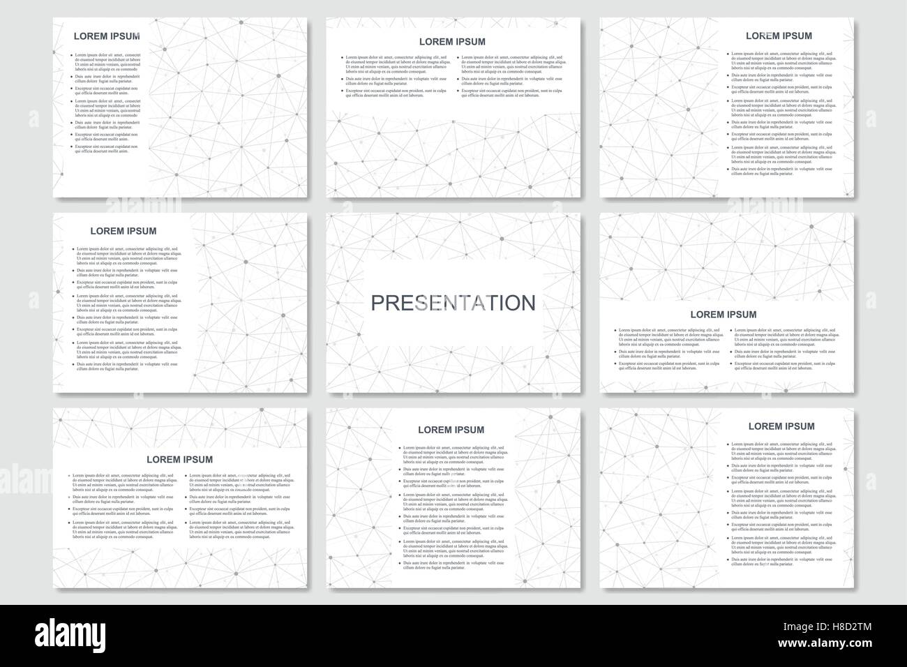 Set of modern business presentation templates in A4 size. Connection ...