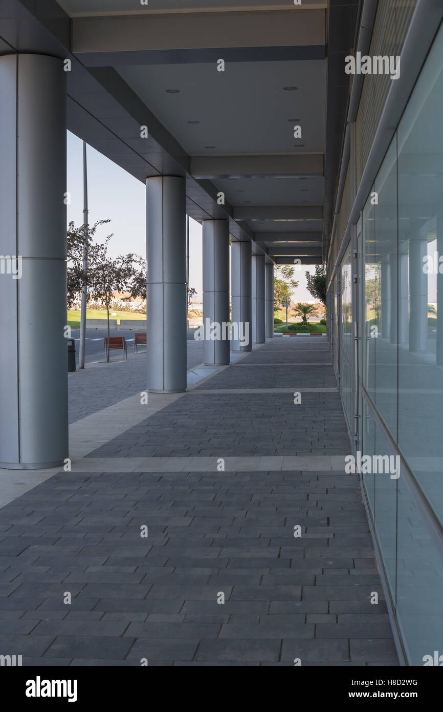 modern architecture, columns of the building entrance Stock Photo - Alamy