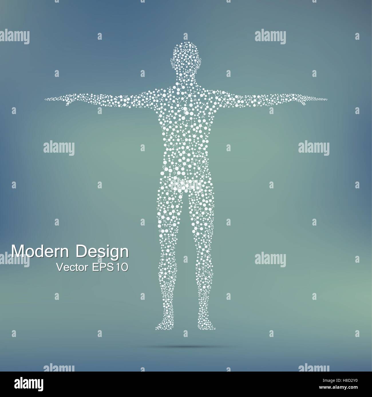 Human. Structure molecule of man. Vector illustration. Medicine ...